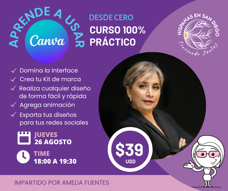 CURSO: APRENDE A USAR CANVA DESDE CERO – Hispanas en San Diego